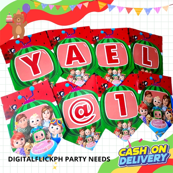 CC-MELON , the wheels on the bus, PERSONALIZE BANNER , Party, Name ...