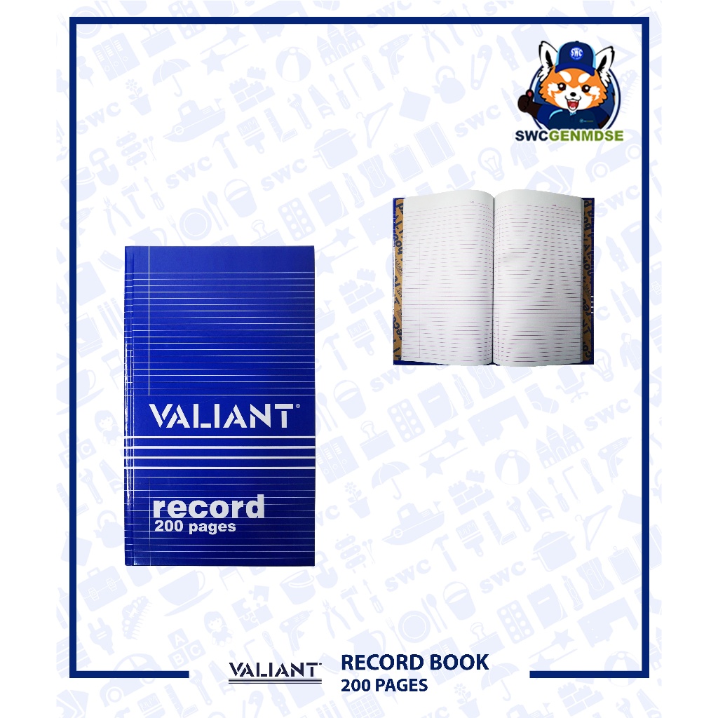 VALIANT Record Book | Junior Record Book | Log Book | 150 - 500 PAGES ...