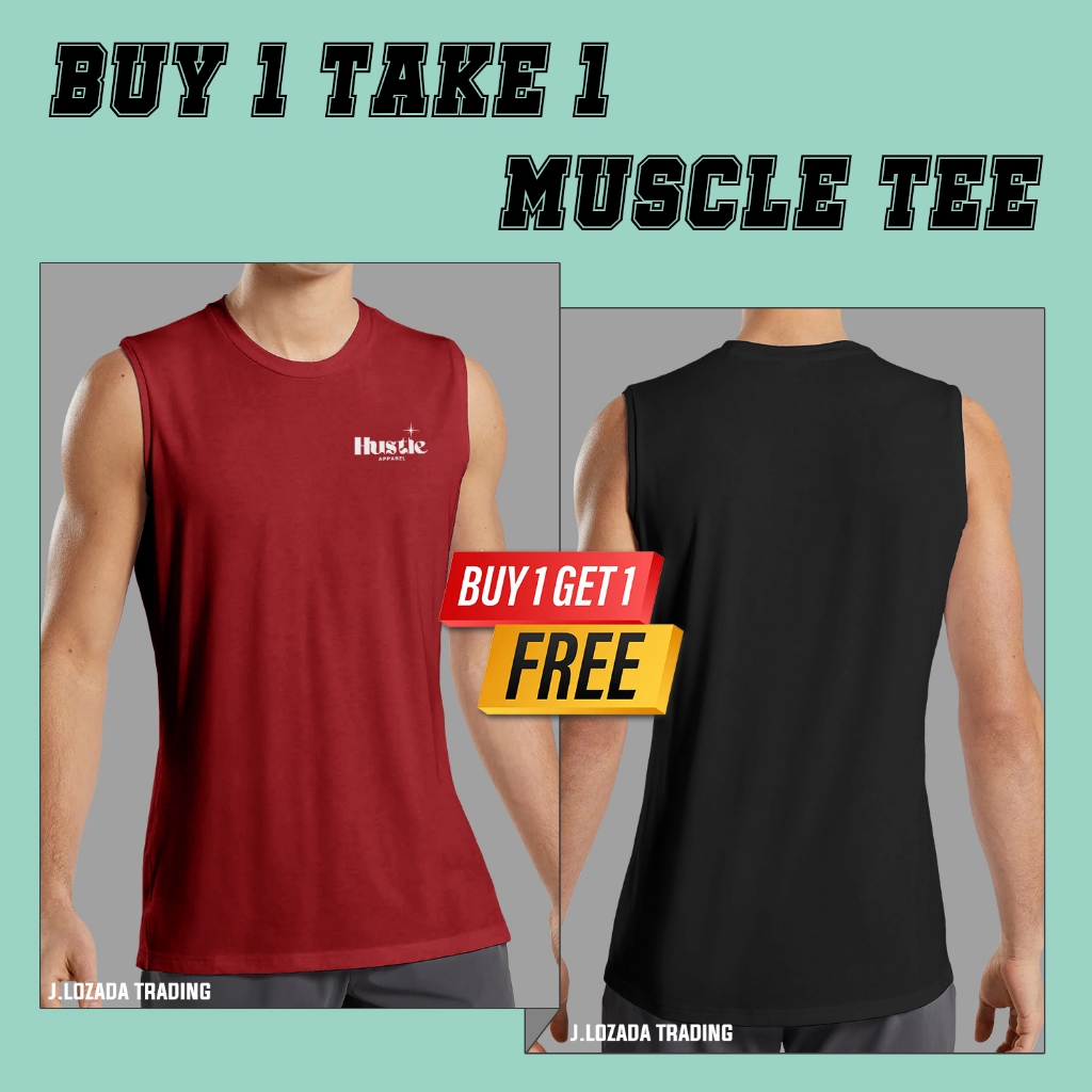 BUY 1 GET 1 SND 10 MUSCLE TEE SANDO - Mens short sleeve tee, fitness ...