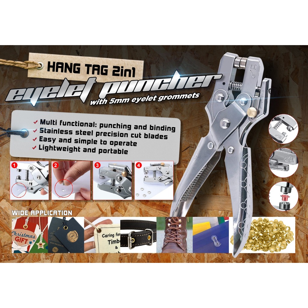 Heavy Duty Hang Tag Puncher 5mm / Hang Tag Eyelet 5mm Gold (1000pcs ...