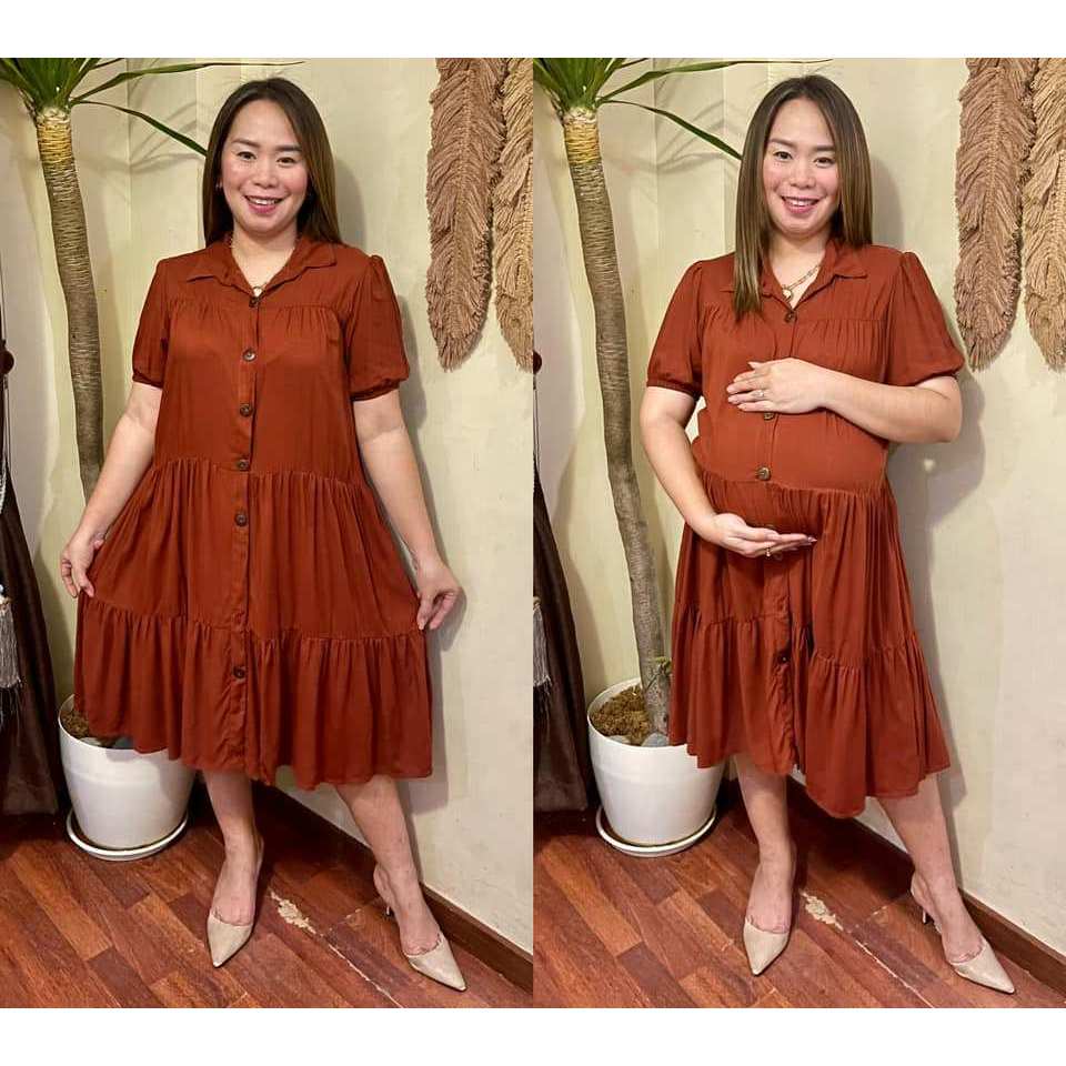 NADDIE MATERNITY DRESS (PLAIN) | Shopee Philippines
