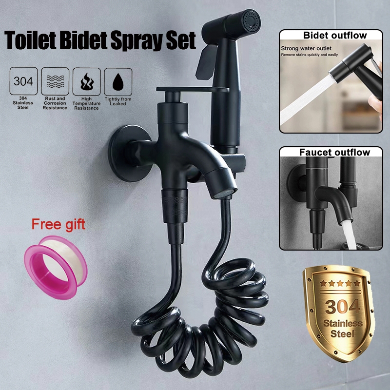 4in1 SUS 304 Faucet Bathroom Pressurized Shower Toilet Bidet Sprayer ...