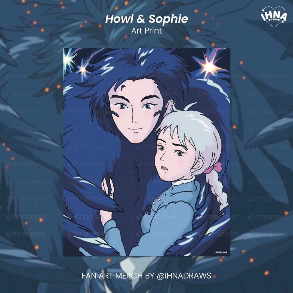 Howl & Sophie Art Print Howl's Moving Castle Studio Ghibli aesthetic ...