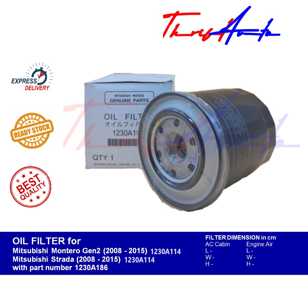 Oil Filter for Mitsubishi Montero Gen3 (2016 - 2023) and Mitsubishi ...
