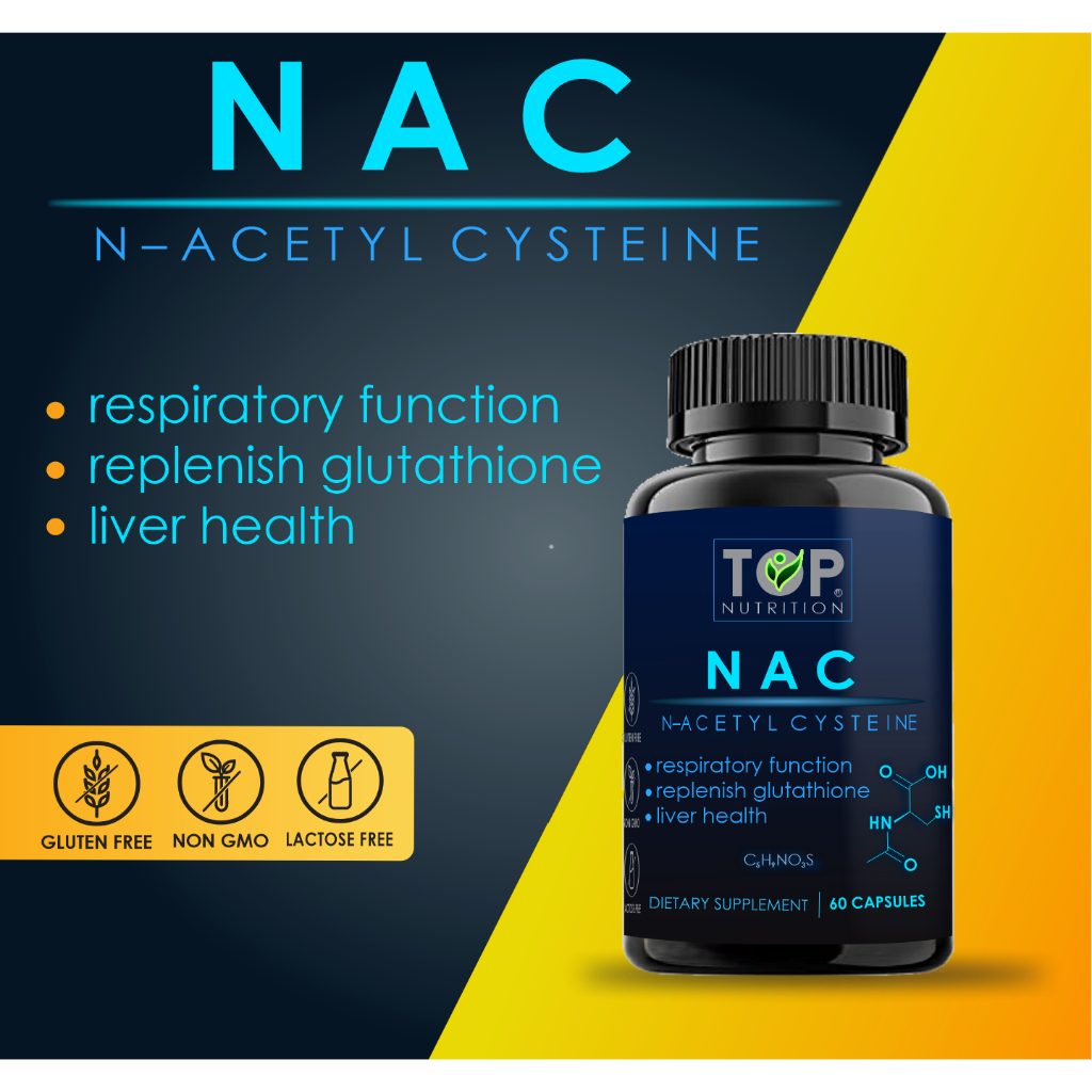 TOP Nutrition NAC 600 mg N-Acetyl Cysteine 60 Caps | Shopee Philippines