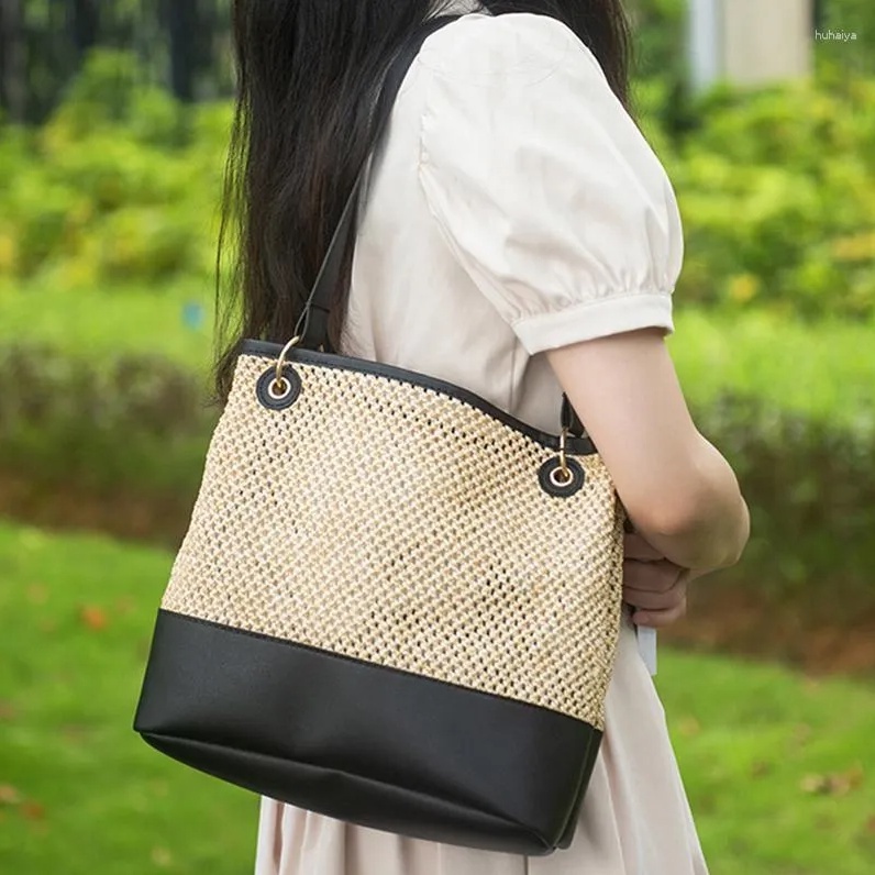 R&O New Women's Straw Woven Designer Bag Travel Style Summer Large ...