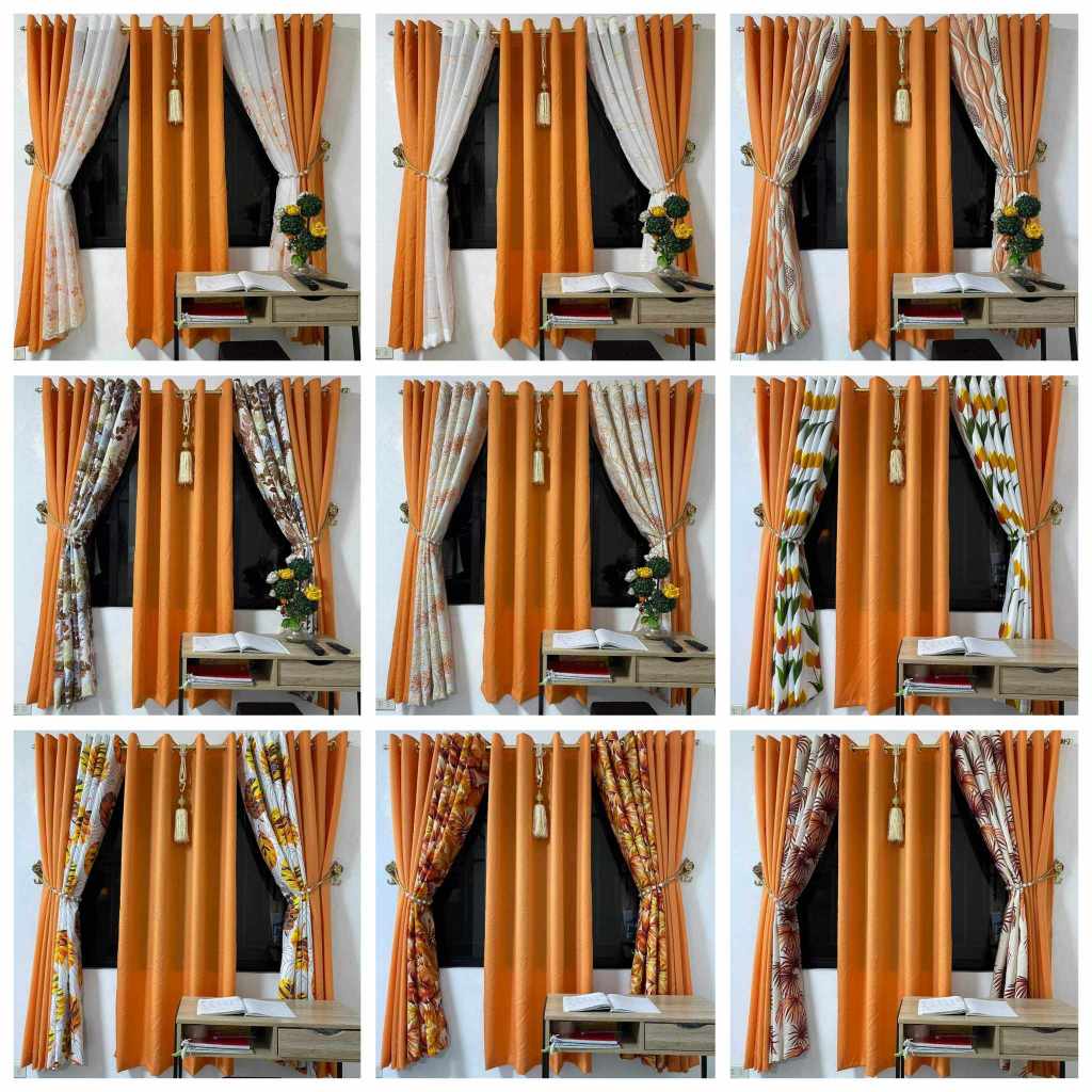 5 in 1 SET RING CURTAINS PRINTED NEW DESIGN 2024 (6FT.-7FT.) | Shopee ...
