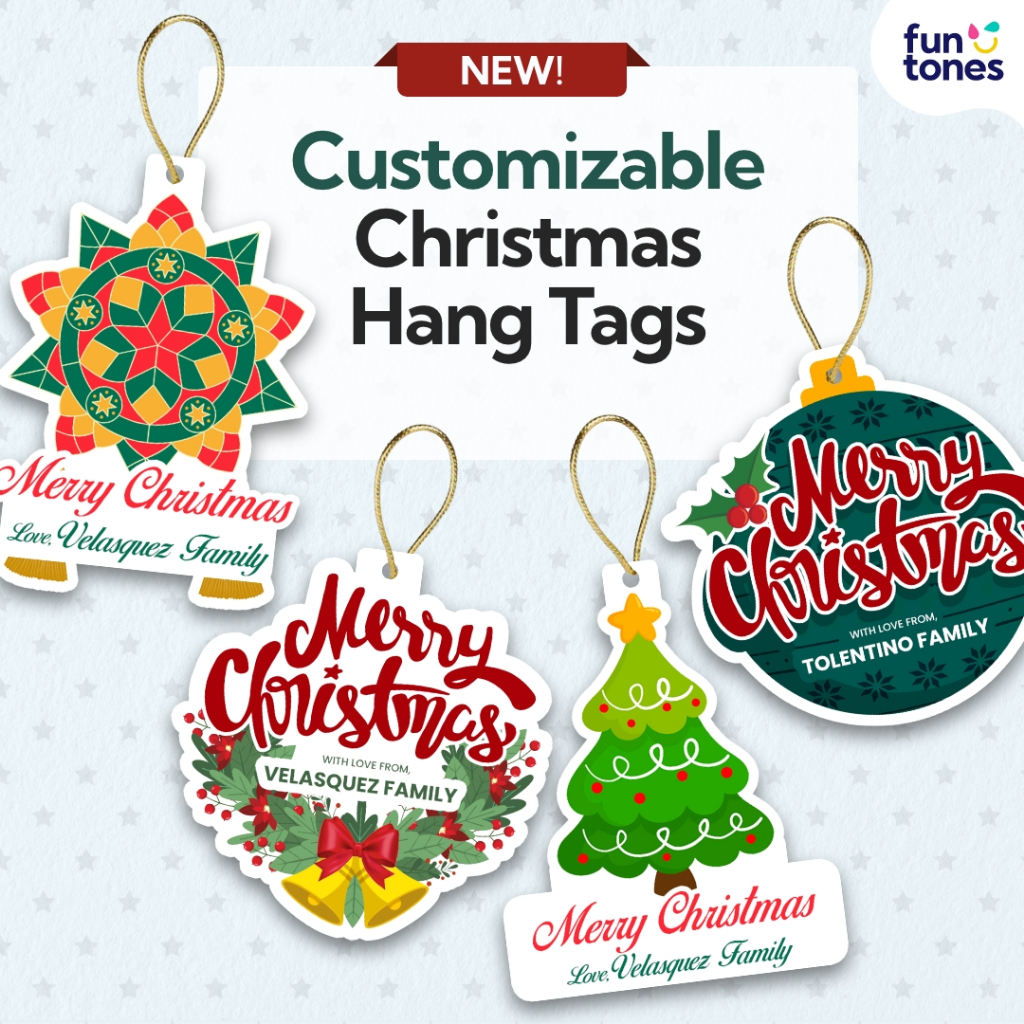 Customized / Personalized Christmas Gift Tags / Merry Christmas Tags ...