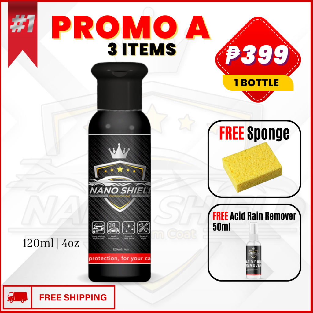 nano shield wax premium coat nano ceramic coating for car and Motorcycle WITH FREE MICROFIBER ...