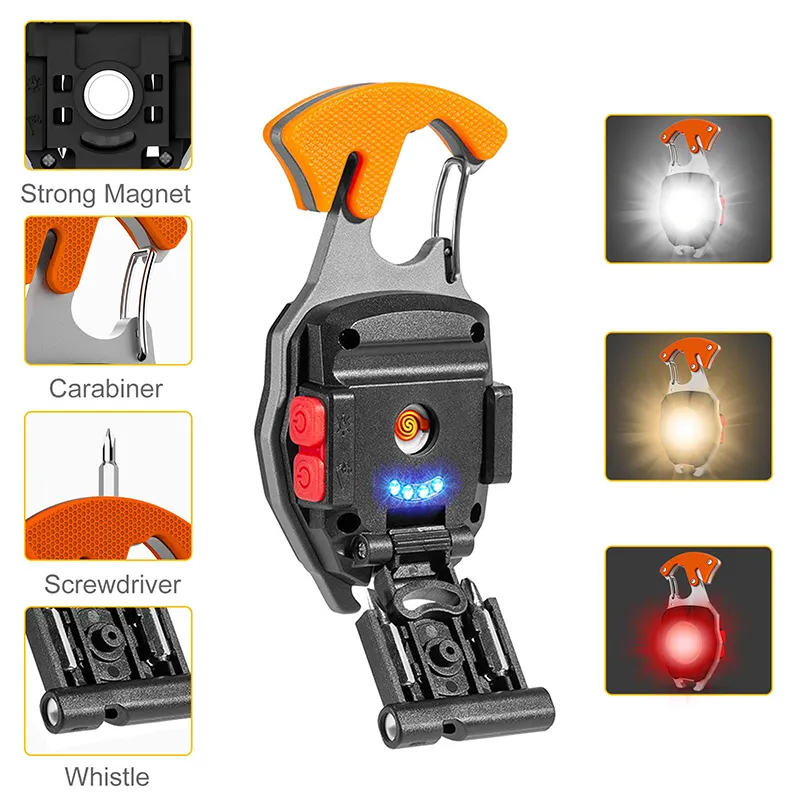 Portable Mini Magnetic Keychain Flashlight - Rechargeable Bright Light ...