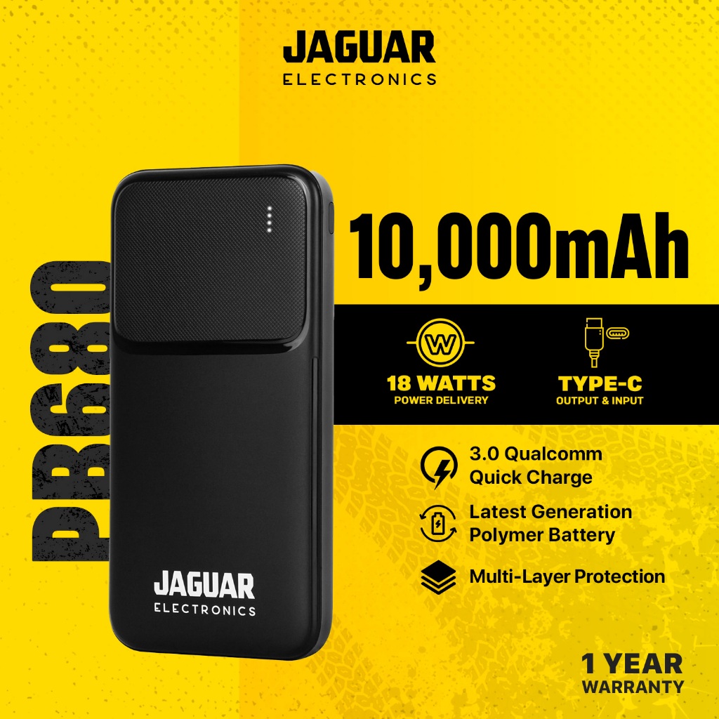 JAGUAR ELECTRONICS PB680 V2 10000mAh Power Bank 18W PD 3.0 Fast ...