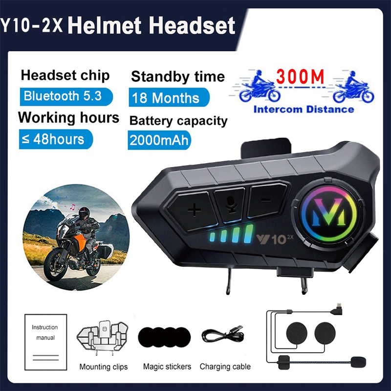 Motorcycle Intercom Bluetooth Headset Noise Reduction Communication ...