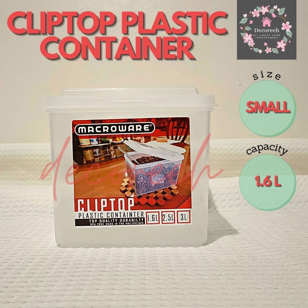 KLIPTOP CANISTER KITCHEN FOOD CONTAINER (MINIMUM 3PCS) SUNNYWARE AND MACROWARE | Shopee Philippines