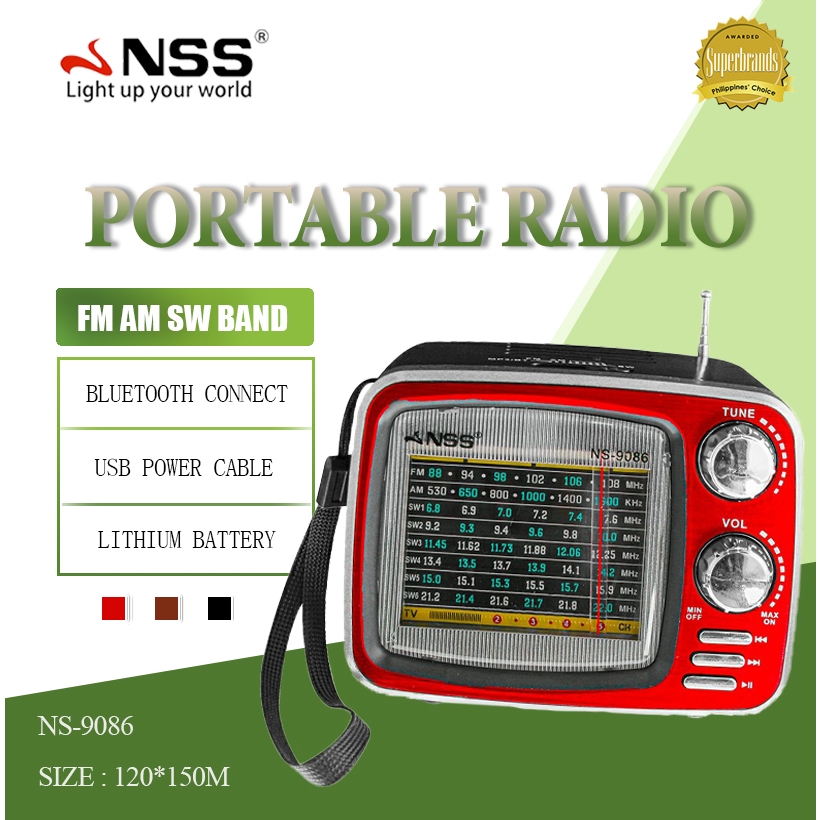 NSS Bluetooth Radio FM/AM/SW Multimedia High Power Dynamic Speaker USB ...