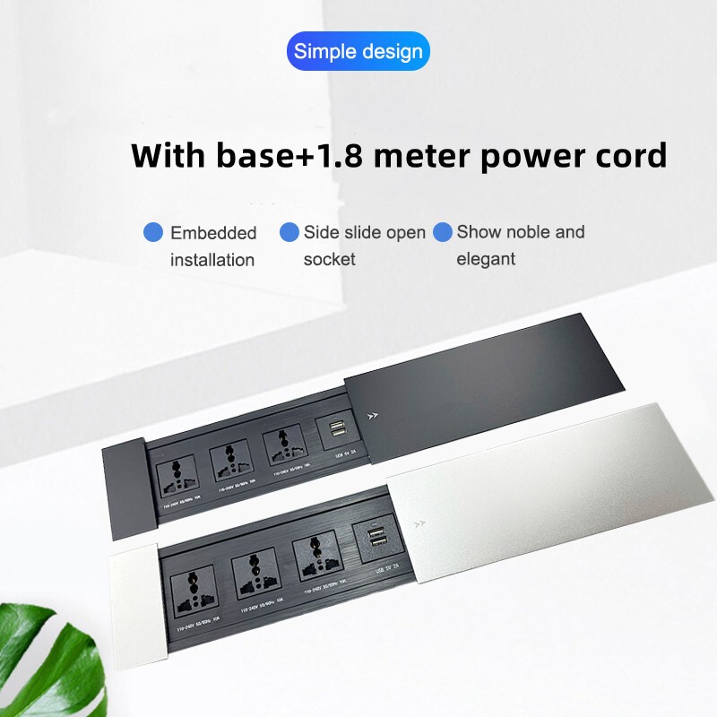 Embedded Desktop Socket Side Sliding Hidden Socket With Conference