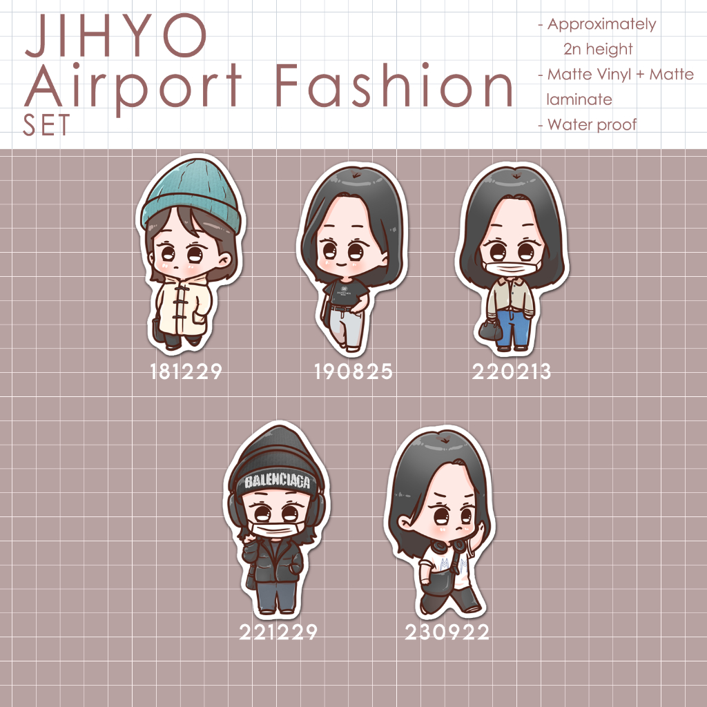 (SET) Jihyo airport fashion sticker set | Shopee Philippines
