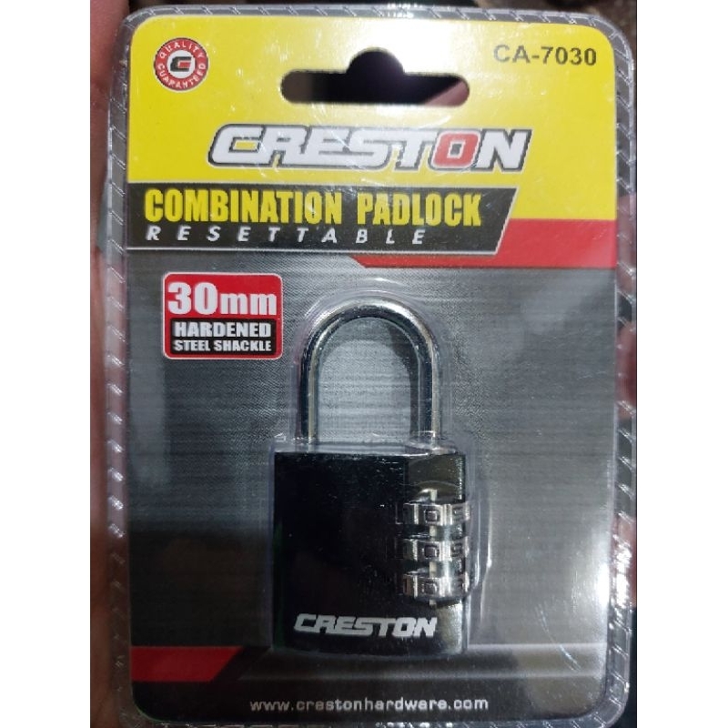 Creston Combination Padlock CA7030 Resettable 30mm Kandado Locker ...