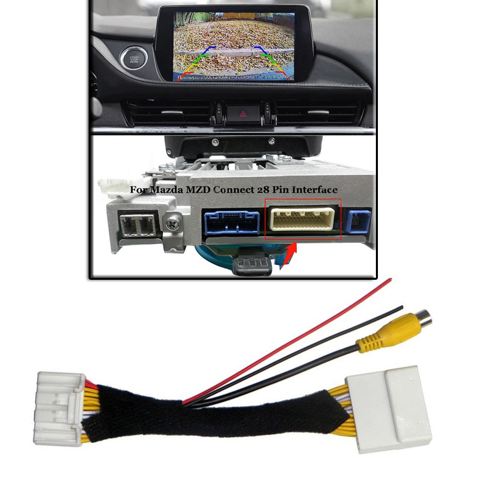 28 Pin Car Adapter Socket Harness Video Reverse Camera Convert Cable By ...