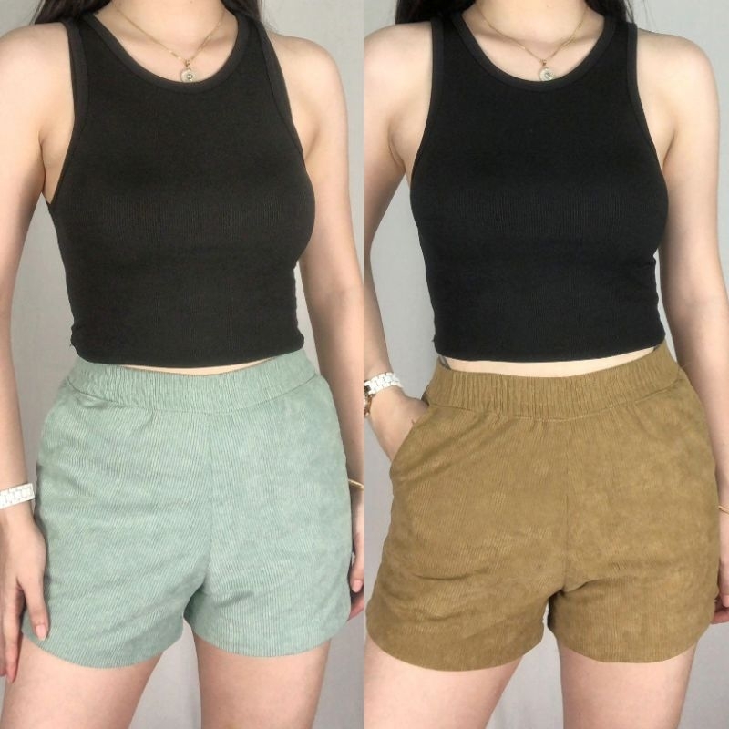 MEHDANG.PH Corduroy Garterized Shorts for Women Pambahay & Pangalis ...