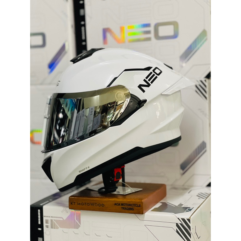 NEO Shift + Fullface Helmet with Dual Visor (FREE CLEAR VISOR & SPOILER ...