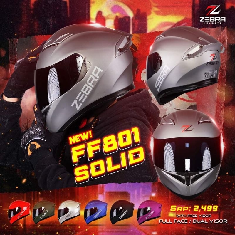 ZEBRA -FF801 HELMET FULL FACE DUAL VISOR | Shopee Philippines