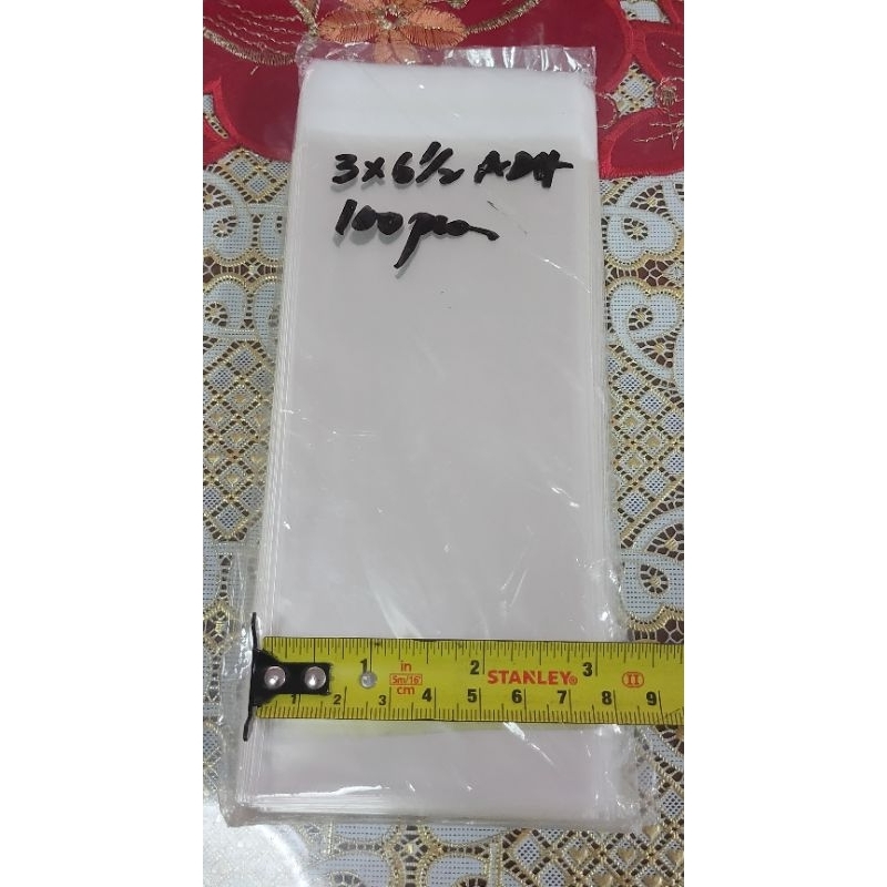 [approx. 100 pcs] 3" x 6.5" OPP clear plastic bag with adhesive seal ...