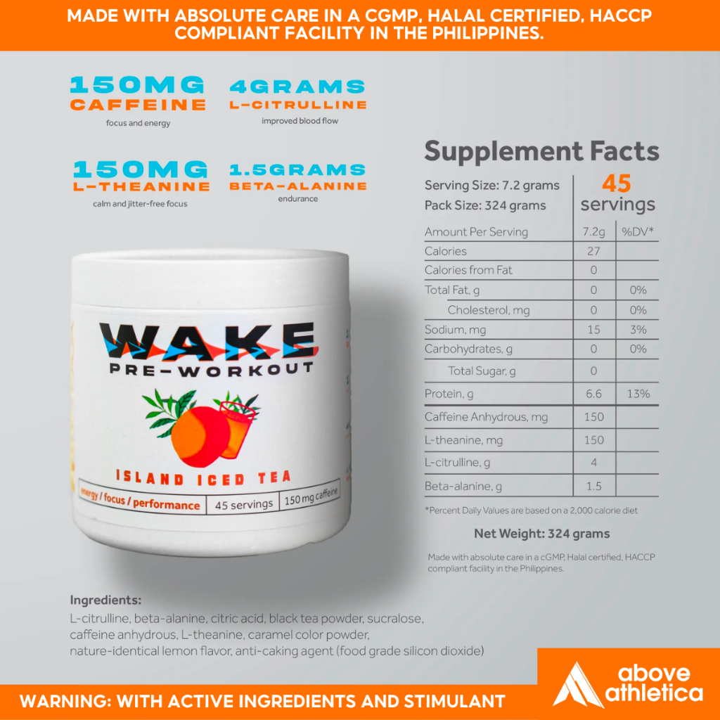 Wheyl Nutrition Co. Wake Pre-Workout Powder 324g 45 Servings | Shopee ...