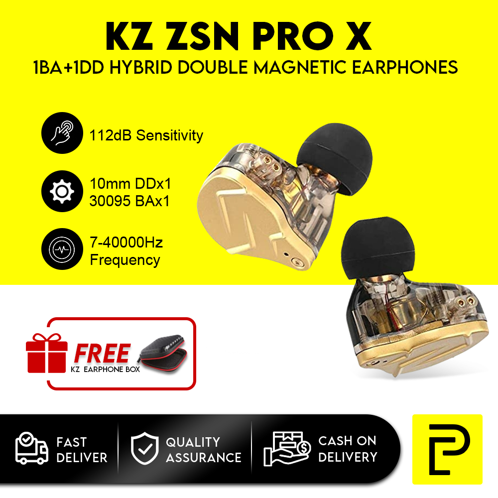 Kz Zsn Pro X Earphone 1ba+1dd Hybrid Double Magnetic Dynamic Upgrade ...