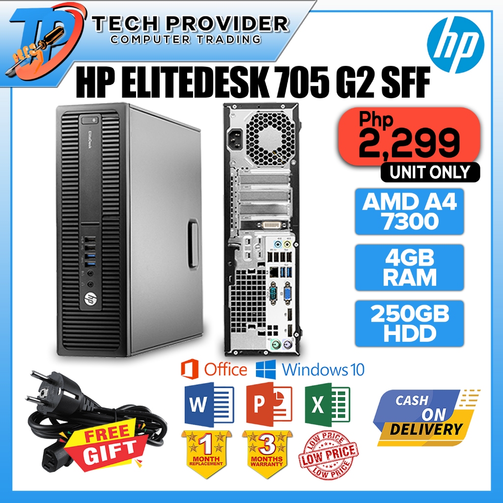 HP Elitedesk 705 G2 SFF AMD A4 COMPLETE SET AND READY TO USE ...