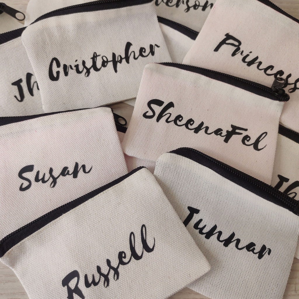 Personalized Canvas Wallet Pouch Coin Purse (Katsa) Plain - Name or ...
