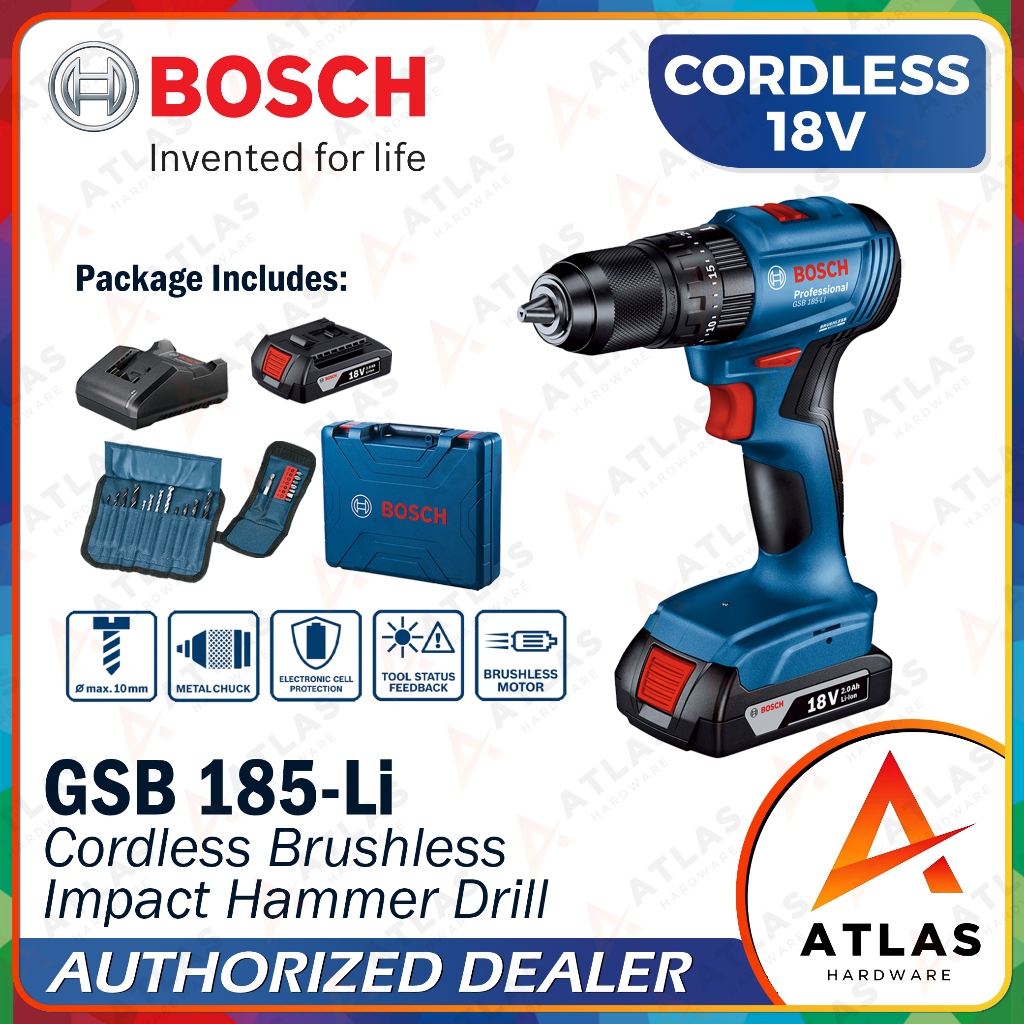 Bosch GSB 185-Li 18V Cordless Impact Drill Brushless NEW UPDATED MODEL ...