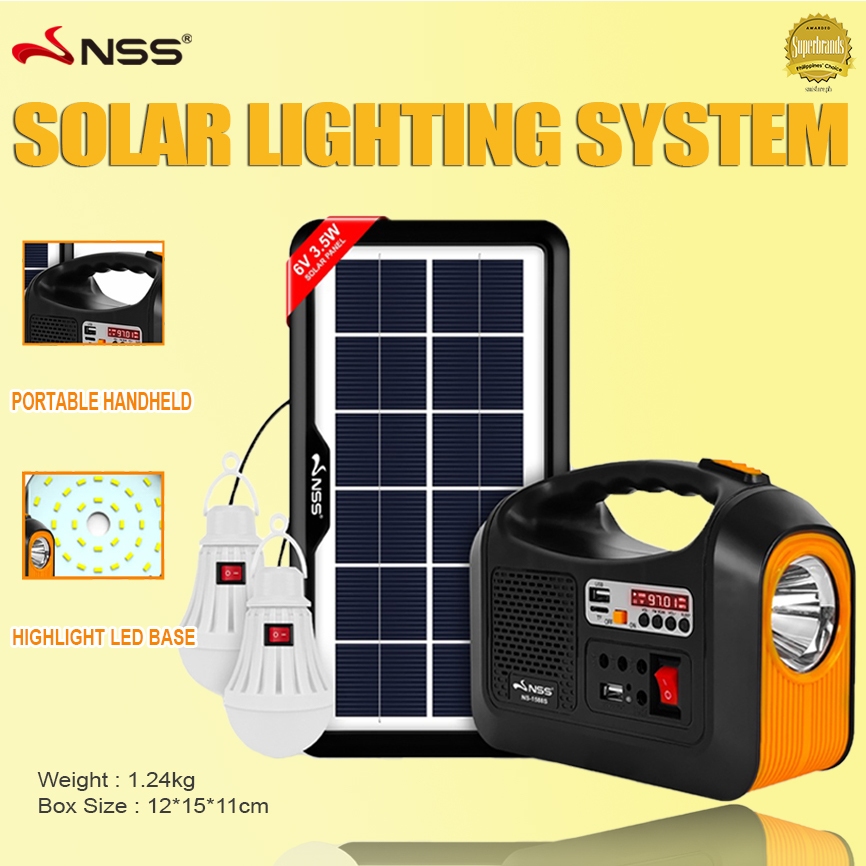 NSS Solar Lighting System Outdoor Emergency Light with Panel MP3 Player ...