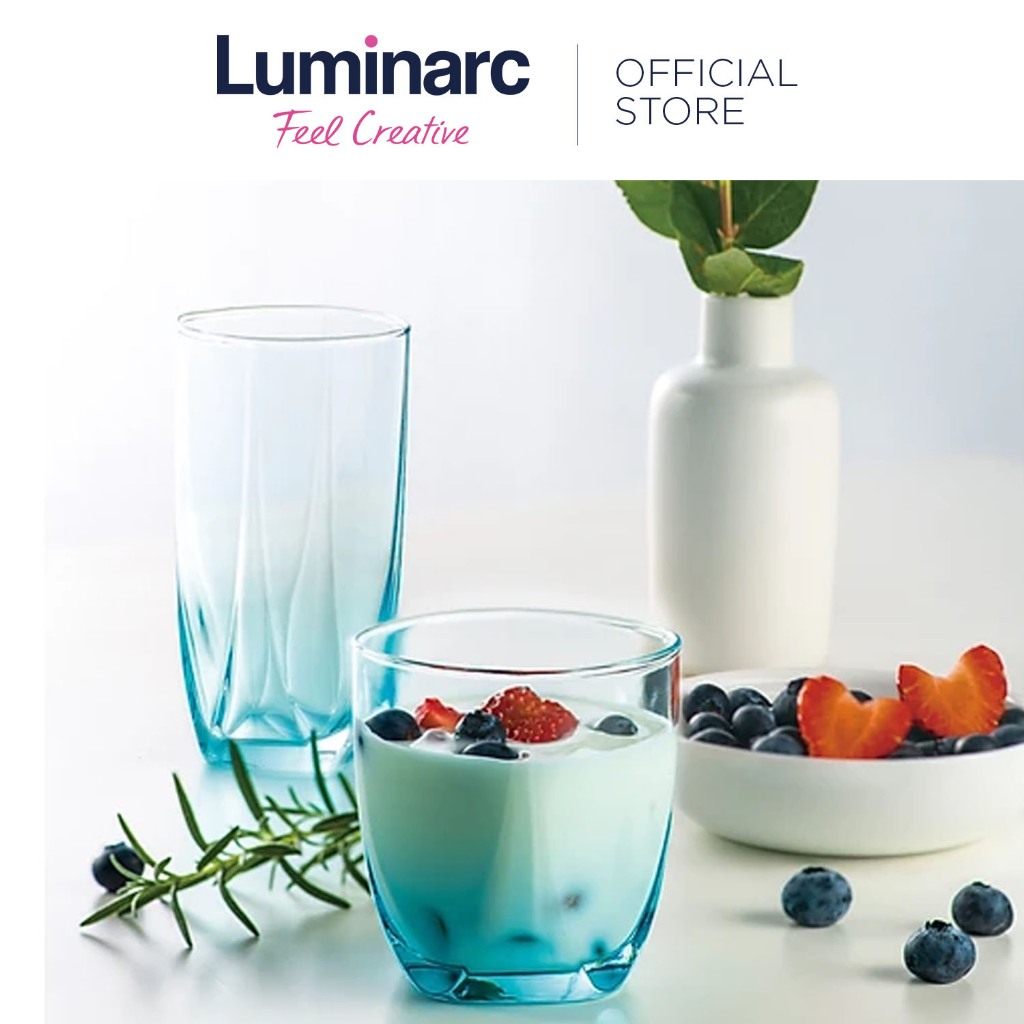 Luminarc V4586 Eiffel Sky Blue 30cl Water Tumbler 6pc | Shopee Philippines