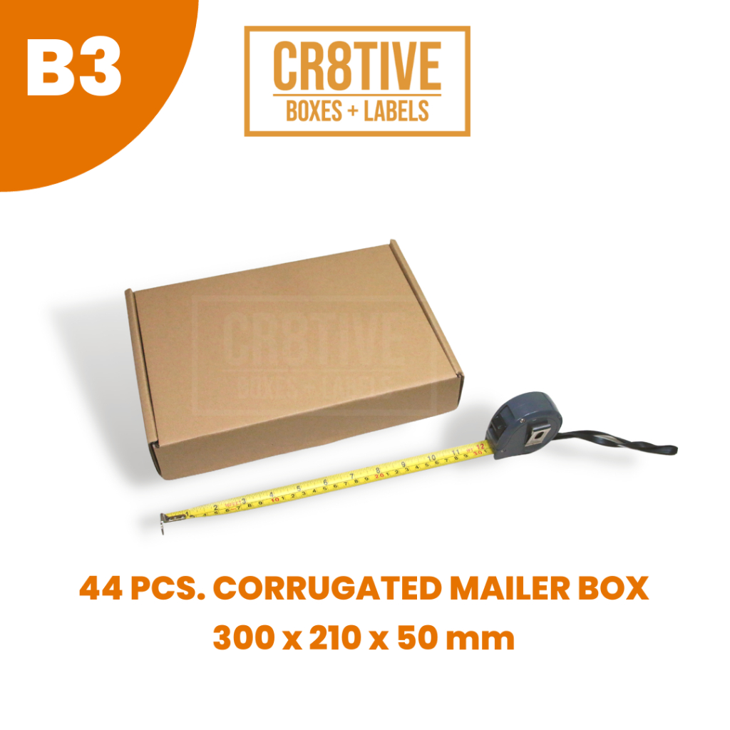 B3 (300x210x50 mm) - 44 pcs Brown Kraft Corrugated Mailer Box (No ...