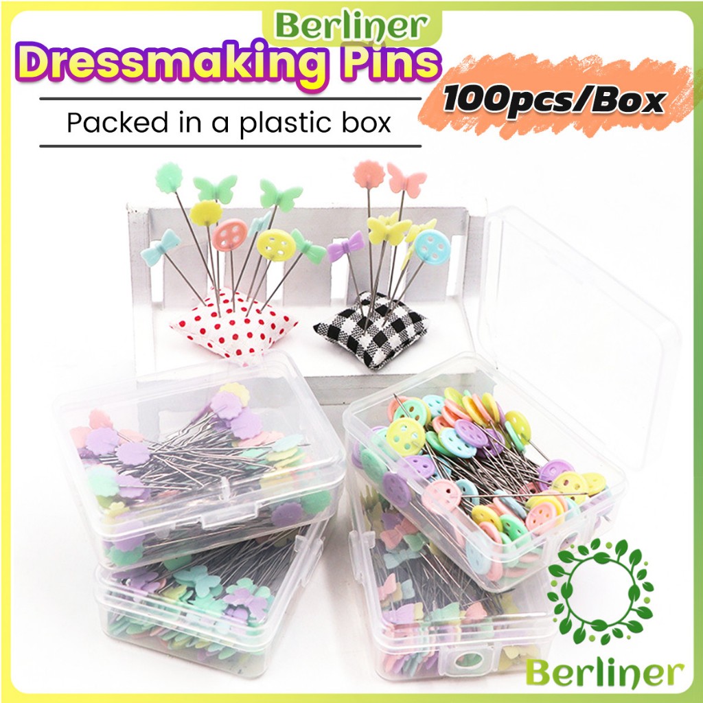 Berliner 100pcs/Box Dressmaker Sewing Pins Fixed Pin Embroidery ...