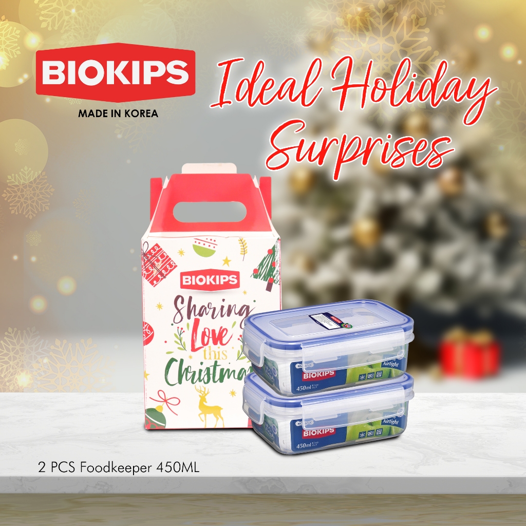 Biokips Rectangular Food Storage Container Gift Set 450ml (B1T1) | BPA Free | Shopee Philippines