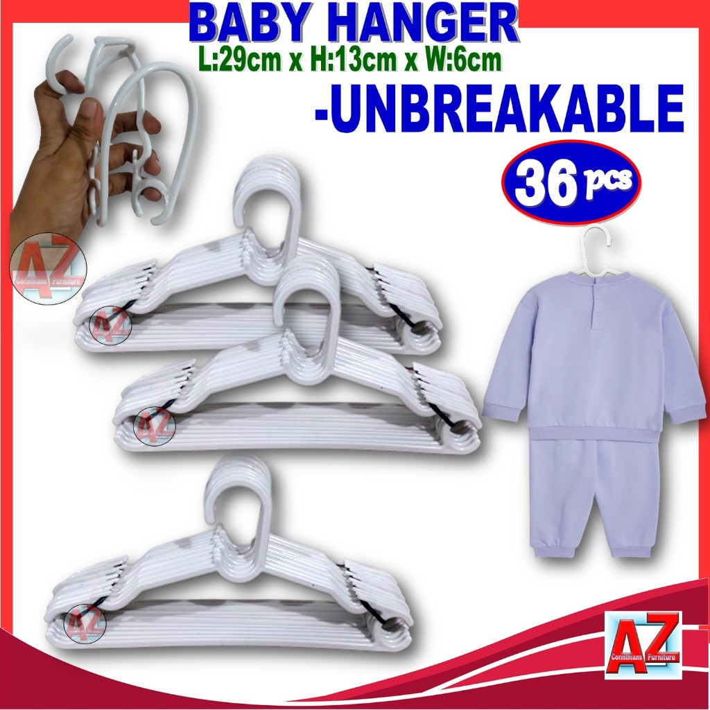 36pcs BABY Hanger UNBREAKABLE , KIDS hanger White- CLASS A | Shopee ...