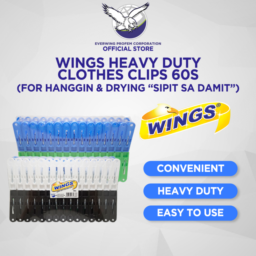 Wings Clothes Clip 60's Hanging And Drying (Sipit sa Damit) | Shopee ...