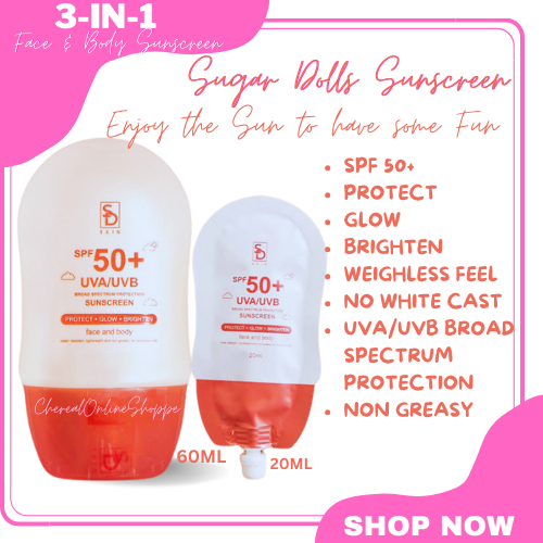 Sugar Dolls Sunscreen spf50+ | Broad Spectrum Protection | 3-in-1 Face ...