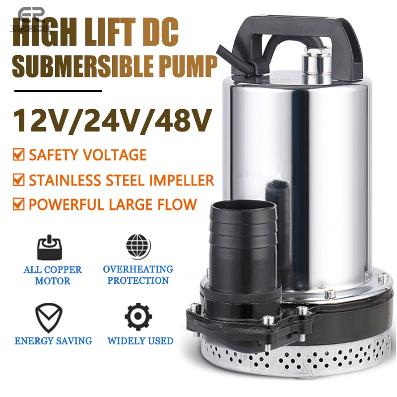 12V 24V Water Submersible Pump DC Solar Deep Pump Large Flow Stainless ...