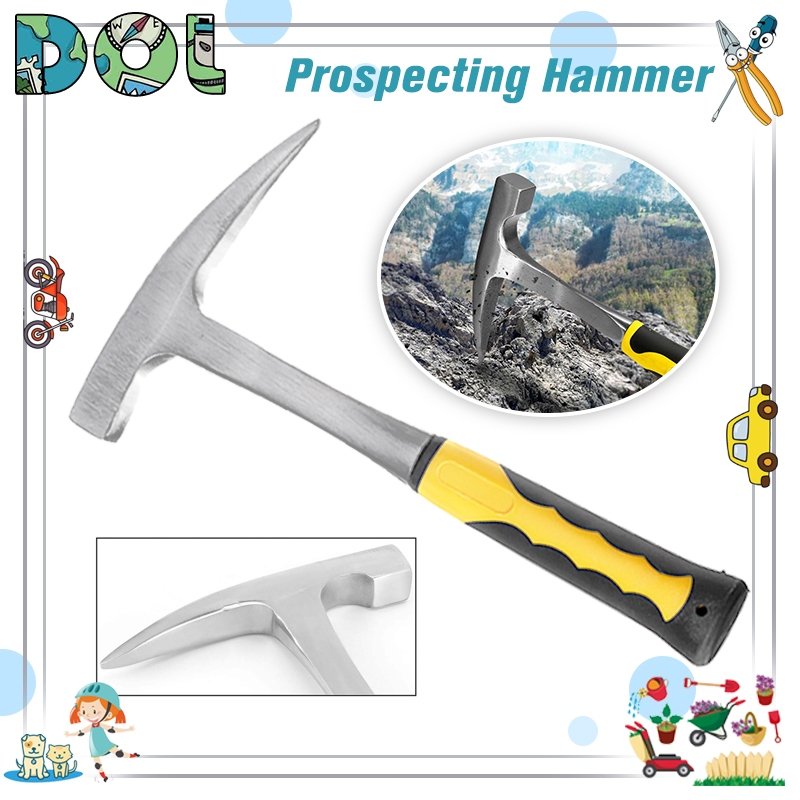 Prospecting Hammer High Carbon Steel Rock Pick Hammer With Pointed Tip ...