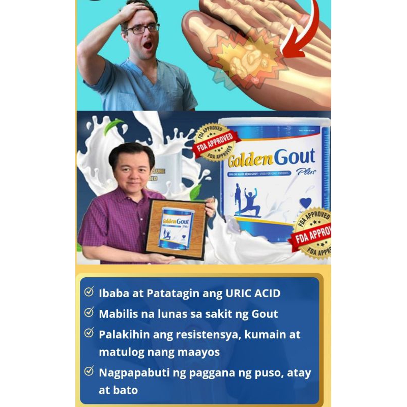 GOLDEN GOUT MILK...fast gout treatment now in 400 grams can | Shopee ...