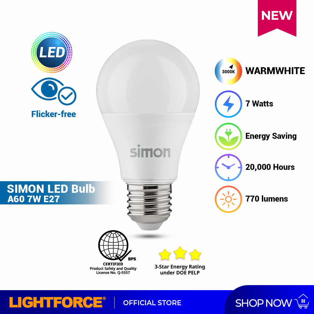SIMON LED BULB A60 7W E27 | Shopee Philippines