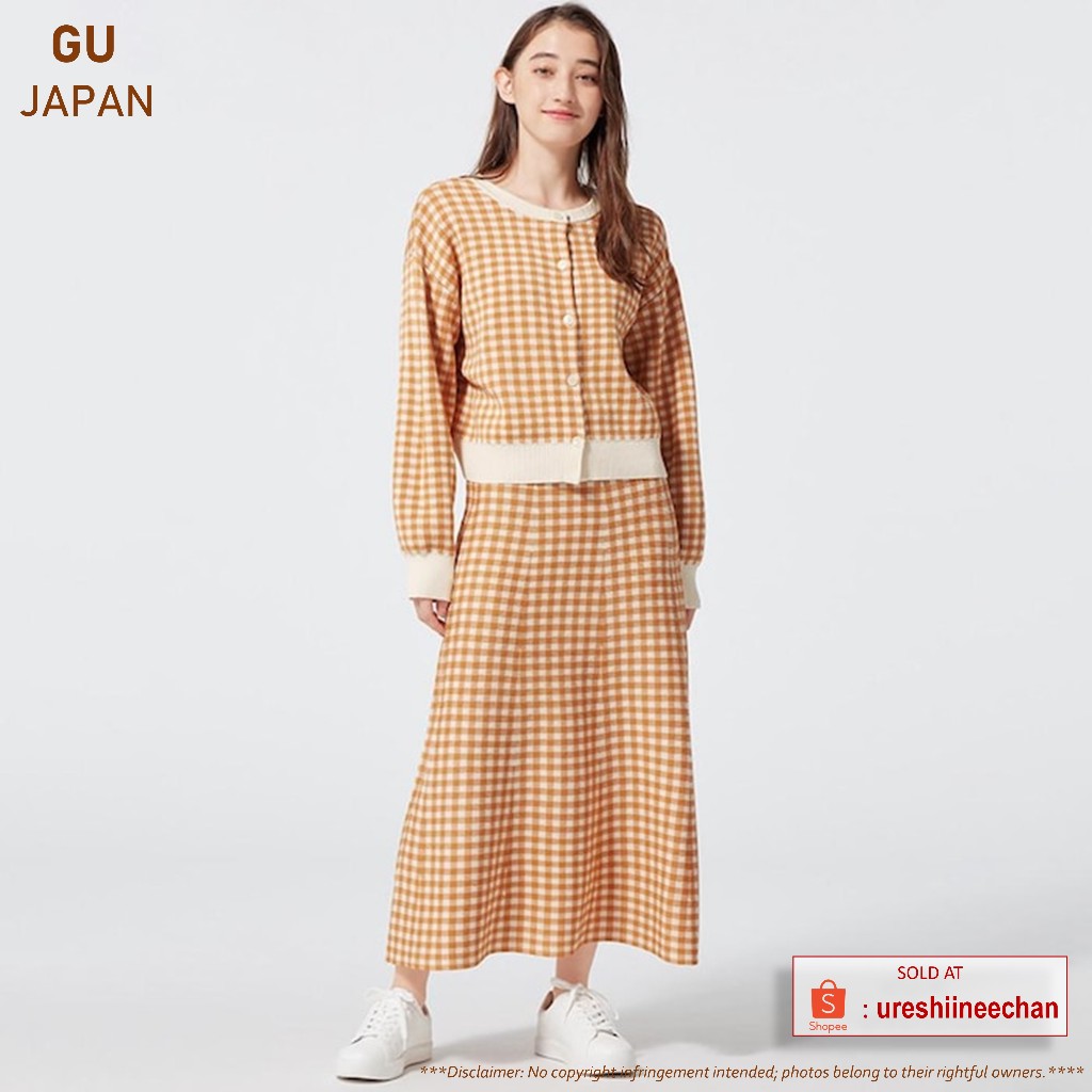 GU Japan flare midi knit skirt (SMALL) | Shopee Philippines