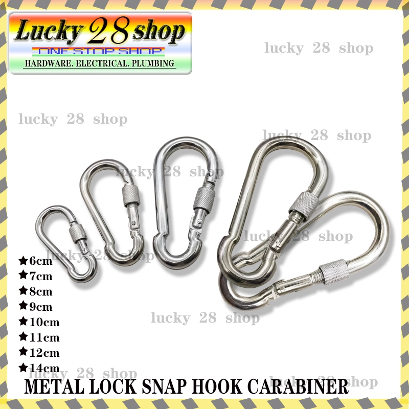 HEAVY DUTY METAL LOCK SNAP HOOK CARABINER (PER PIECE) | Shopee Philippines