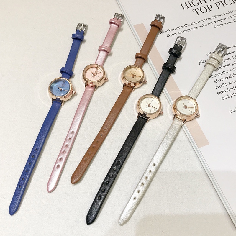 Korean Small Dial Women Watch Simple Retro Thin Strap Exquisite For ...
