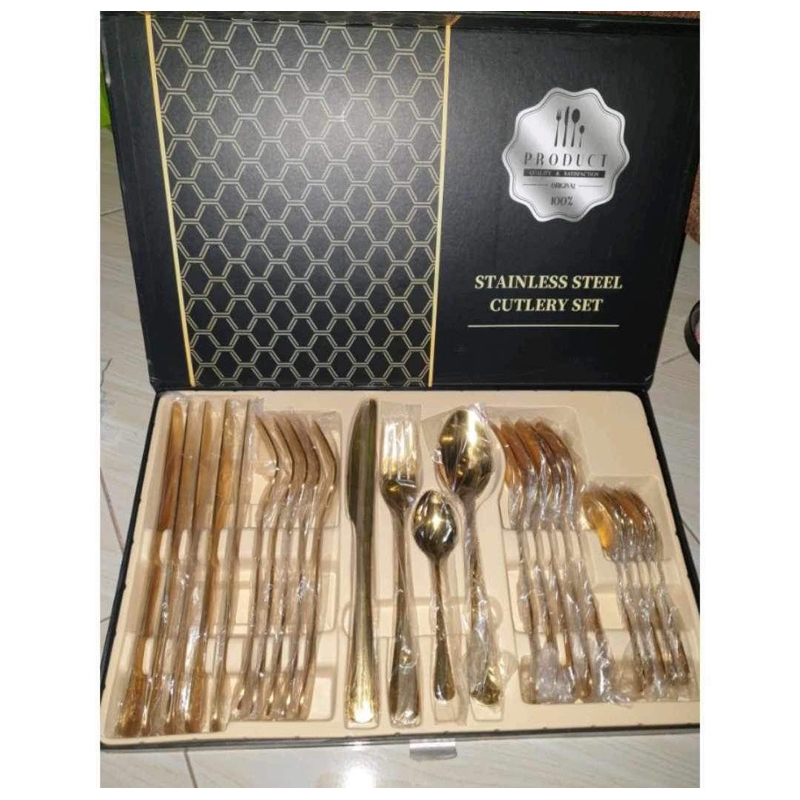 Cutlery Gift Set (Gold) | Shopee Philippines
