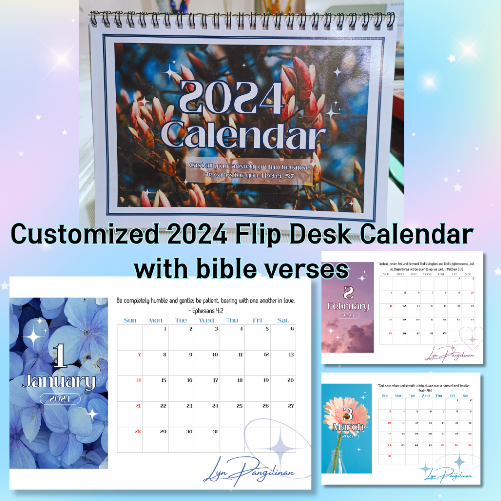 2024 Calendar Standing Flip Calendar Minimalist with Bible Verses ...