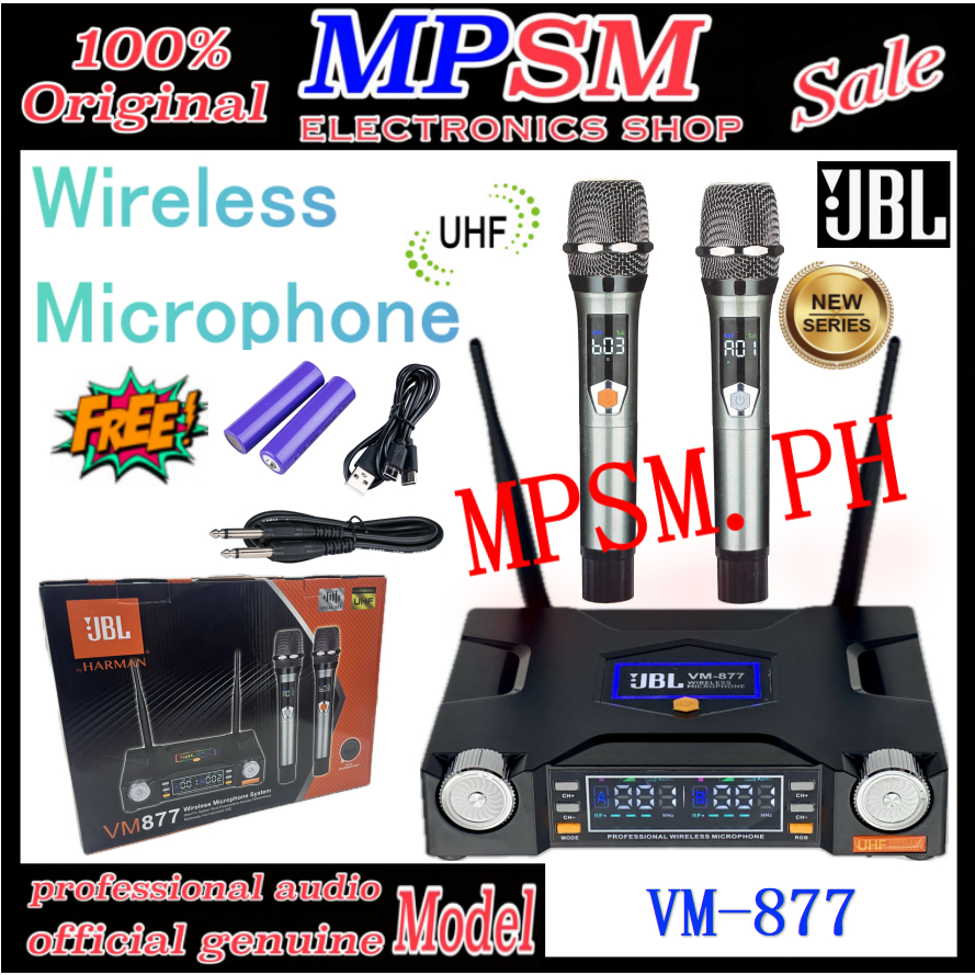 The JBL VM-877 High Quality UHF Wireless Microphone System VM877 ...