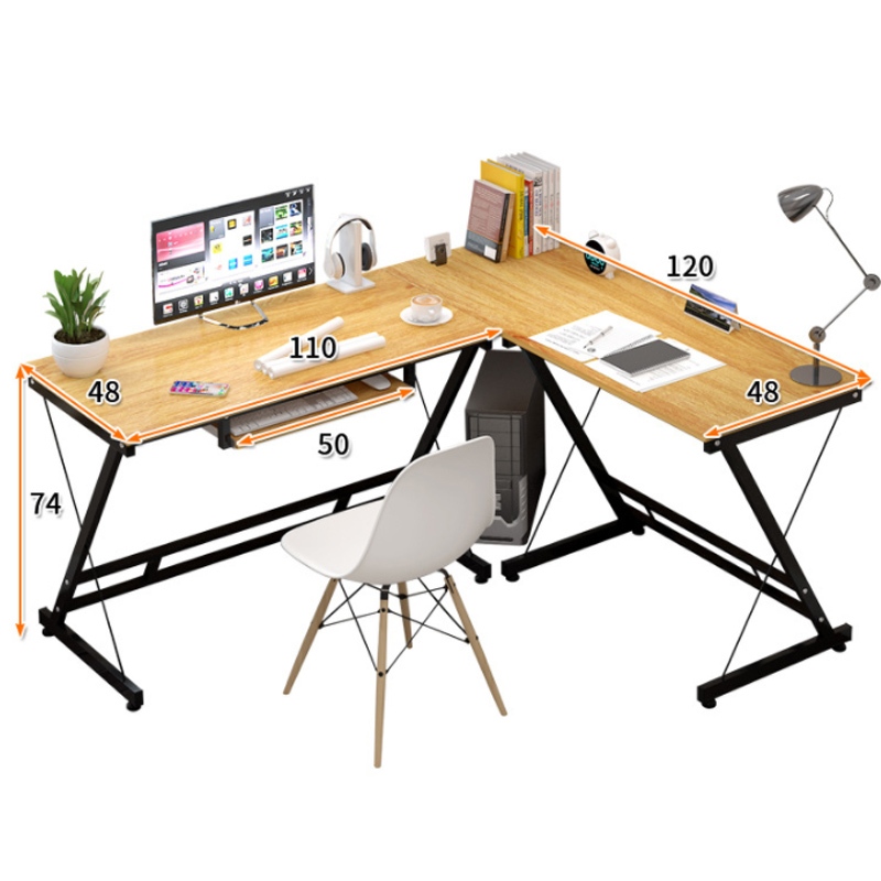 120/100cm L-Shaped Table Computer Desk Modern Minimalist Corner Study ...
